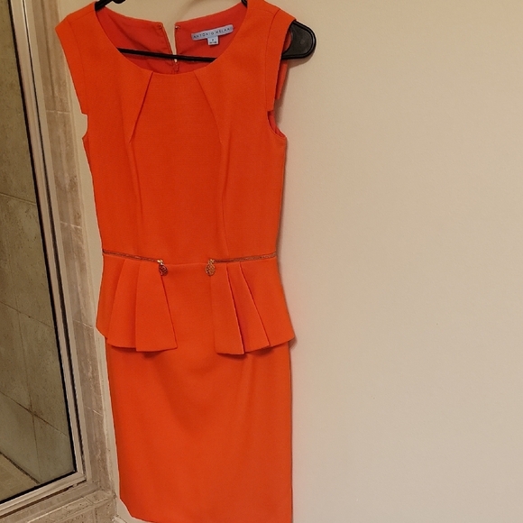 ANTONIO MELANI | Dresses | Antonio Melani Orange Sleeveless Peplum ...